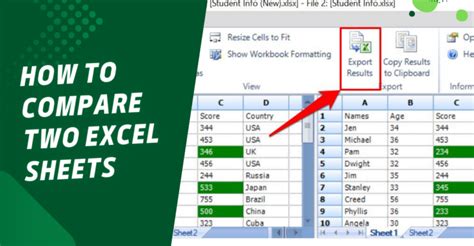 how to compare two excel sheets a comprehensive guide