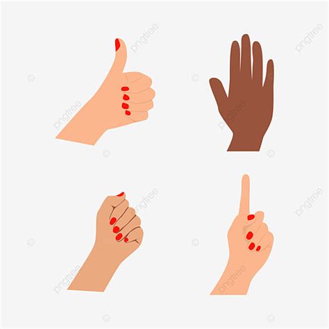 Finger Hand Gesture Vector Design Images Hand Gestures Flat Elements