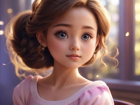 Personaje De Dibujos Animados Hermosa Princesa Linda Chica Foto Premium