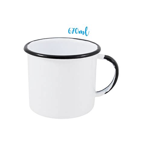 Caneca Xícara Esmaltada Ágata Grande 670ml Ewel Café Decor Submarino