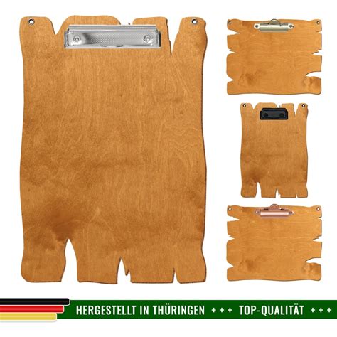 Paket Bütic Holz Klemmbrett Holzbrettform Birnbaum für A3 A4 A5