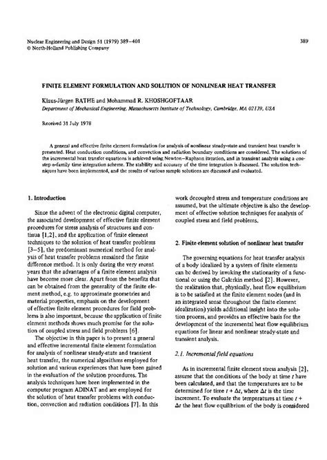 pdf finite element formulation and solution of nonlinear heat transfer dokumen tips