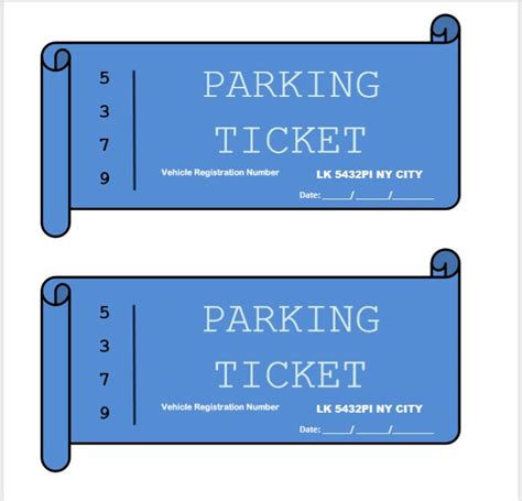 Printable Parking Ticket Template Word