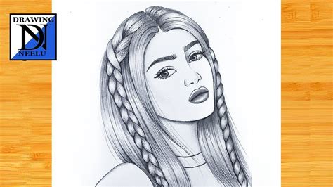 How To Draw A Beautiful Girl Sketch Pencil Sketch For Beginner