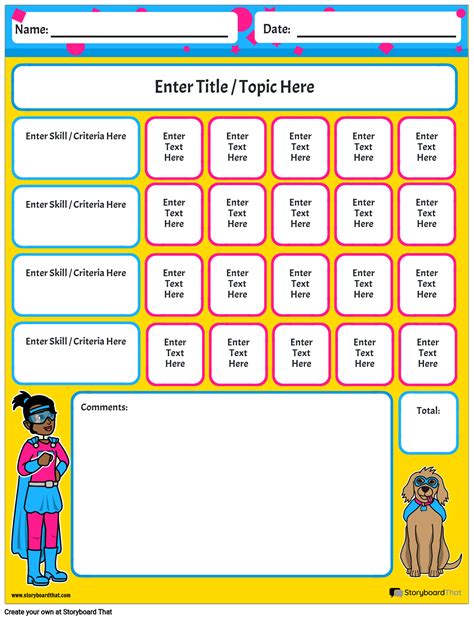 Free Editable Rubric Templates At StoryboardThat