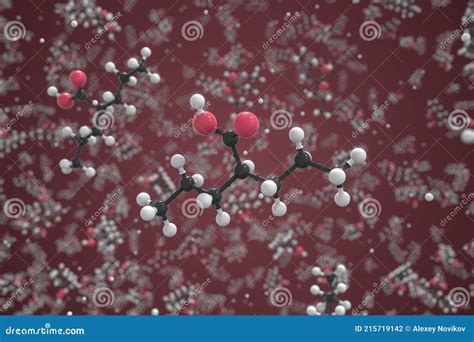 Molécula Del Modelo Molecular De Balandstick De ácido Valproico