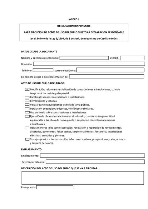 Modelo De Declaracion Responsable