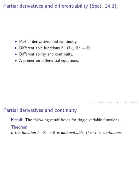 partial derivatives and continuity differentiable functions f d r r differentiability and
