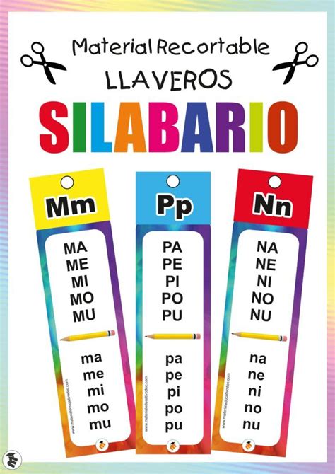 Diseño de llaveros del silabario recortables para la lectura