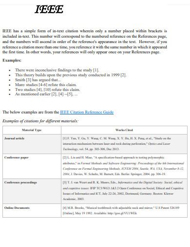 Ieee Citation Examples Format How To Write Pdf