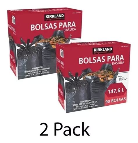 2 Pack Bolsas Para Basura Kirkland 147 L 90 Pz 2 Cajas 1