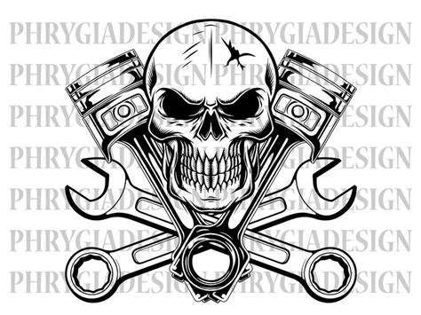 Skull Mechanic Svg Png Mechanic Logo Skull Svg Wrenches Svg