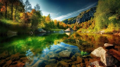 Fundo Papel De Parede Hd Natureza Floresta Lago Lago No Outono Fundo
