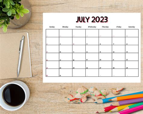 PRINTABLE EDITABLE 2023 Juli Kalender Druckbarer befüllbarer Etsy de