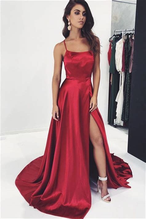 Schlichtes Abendkleid Lang Rot Abendkleider Günstig Abendkleider