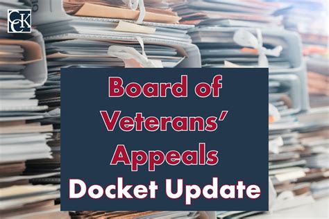 Board Of Veterans Appeals Docket Update CCK Law