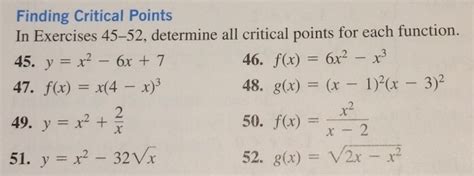 solved finding critical points in exercises 45 52