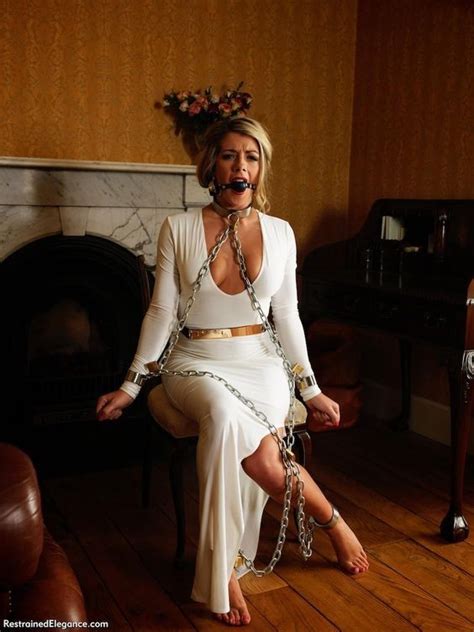 Lady In White Chained And Gagged Rdressedforbondage