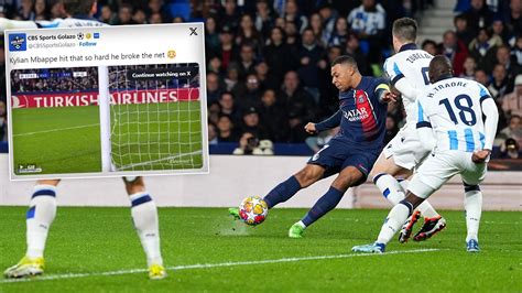 Kylian Mbappe rozerwał siatkę w meczu Real Sociedad PSG Eurosport