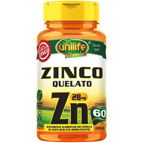 Zinco Quelato Zn Caps Unilife Vitamins Meu Mundo Fit