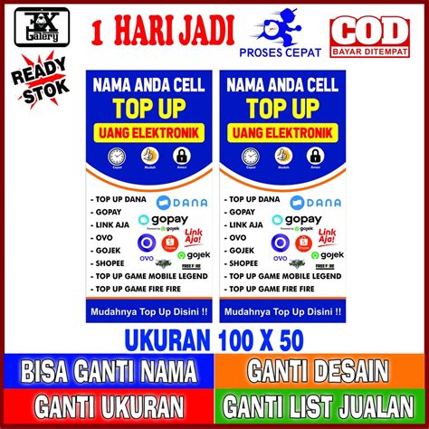 Jual TERMURAH SPANDUK BANNER KONTER TOP UP GAME SPANDUK GAME