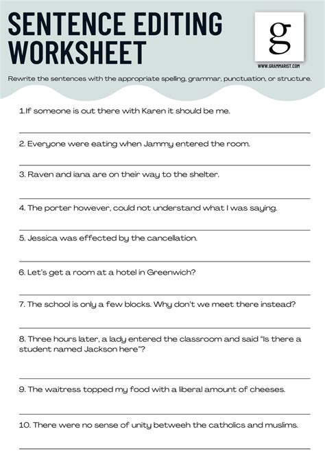 Proofreading Worksheets Grade 5