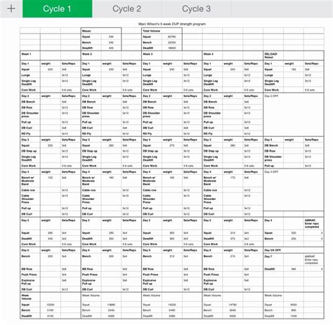Texas Method Powerlifting Spreadsheet Intended For 3X3 Powerlifting