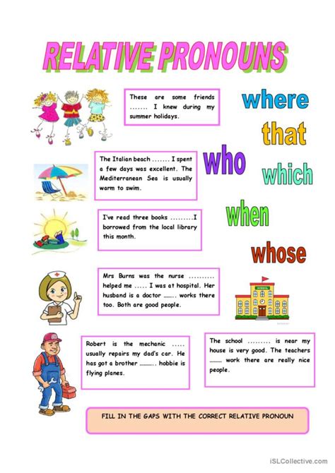 RELATIVE PRONOUNS English ESL Worksheets Pdf Doc