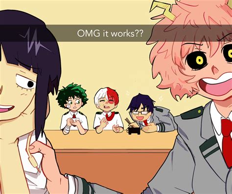 Midoriya Izuku Todoroki Shoto Ashido Mina Jiro Kyoka And Iida Tenya