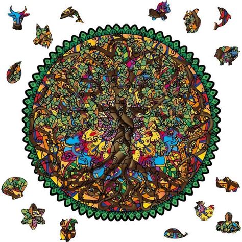 Pcs Arbre De Vie Puzzles En Bois Pour Adultes Puzzles De Forme