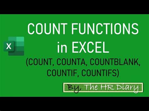 COUNT FUNCTIONS IN EXCEL COUNT COUNTA COUNTBLANK COUNTIF COUNTIFS