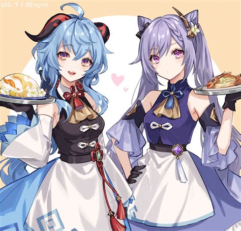 Ganyu And Keqing Genshin Impact Drawn By Amaichi Esora Danbooru