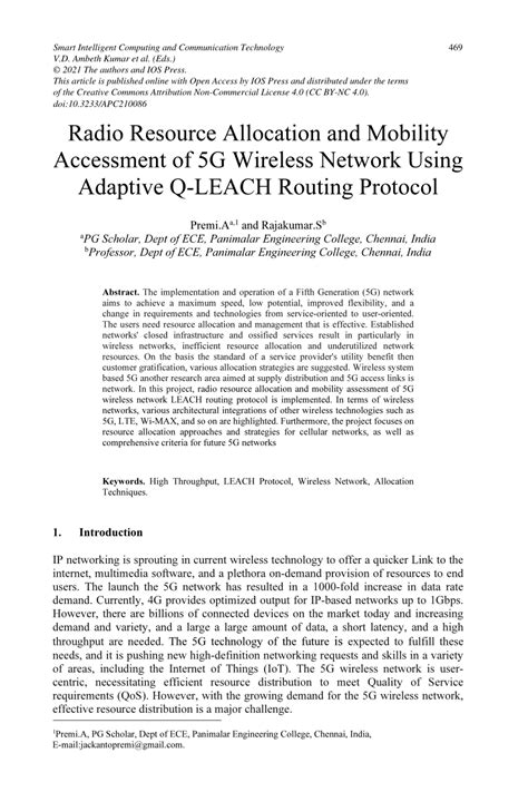 pdf radio resource allocation and mobility accessment of 5g wireless network using adaptive q