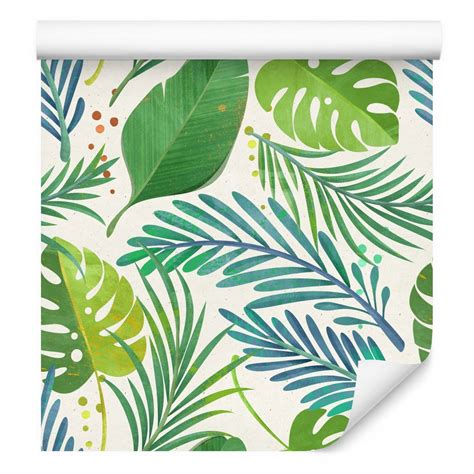 Tapeta do salonu tropikalne liście monstera natura PT 4779 VER 53