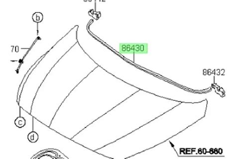 Goma Capot Para Original Hyundai Accent G Fc