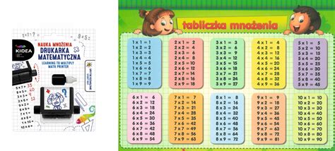 Nauka mnożenia drukarka matematyczna KIDEA TABLICZKA LAMINOWANA A4