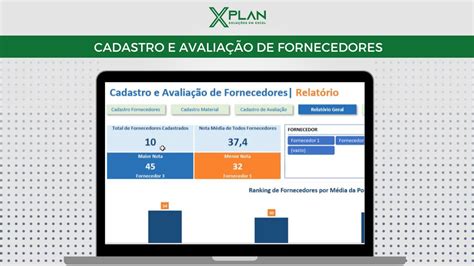 Planilha Cadastro e Avaliação de Fornecedores YouTube