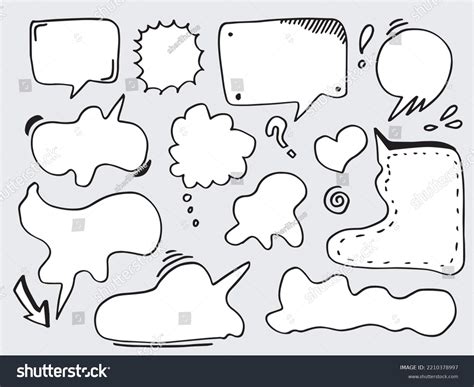 Set Hand Drawn Sketch Speech Bubbles Stock Vector Royalty Free