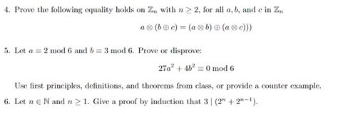solved 4 prove the following equality holds on zn with n≥2