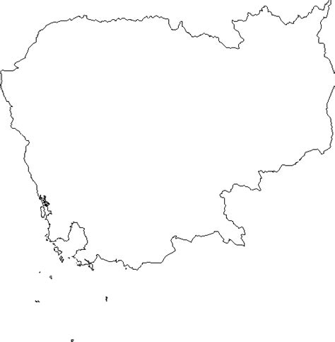 Cambodia Map Outline