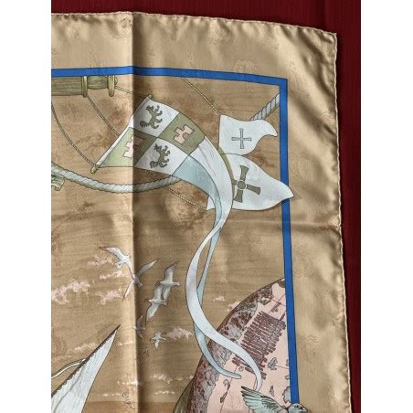 Carré foulard Hermès Christophe Colomb découvre l Amérique 12 octobre 1492