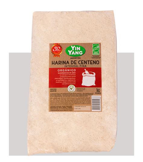 HARINA DE CENTENO INTEGRAL FINA ORGANICA Yin Yang Argentina