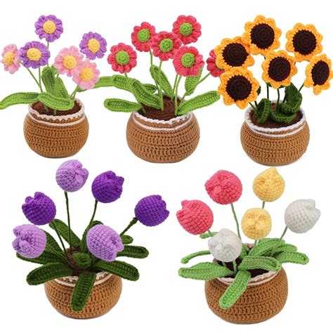 KRABALL Kit De Flores De Ganchillo Para Principiantes Con Video