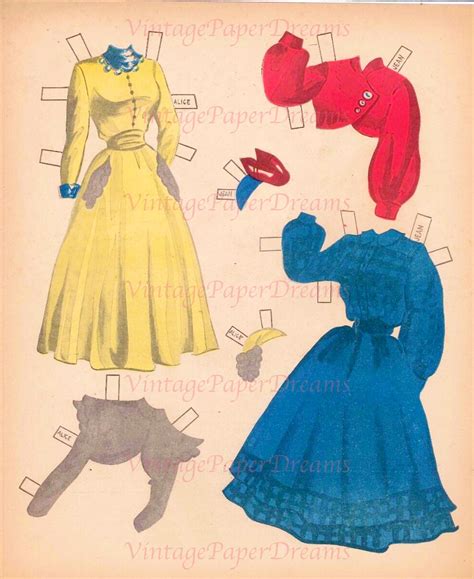 Vintage Paper Doll Printable Pdf Sister Nurse Paper Dolls 40s 1940s Blonde Redhead Paper Doll