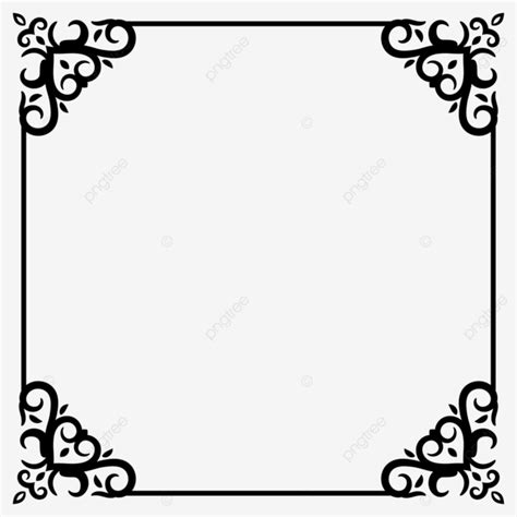 Decorative Corner Borders Vector Png Images Creative Black Border