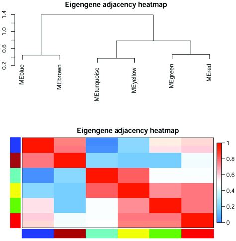 module correlation plot of weighted gene co expression network download scientific diagram