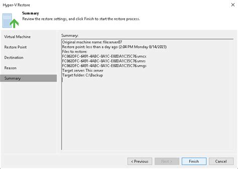 Step Finish Working With Wizard User Guide For Microsoft Hyper V