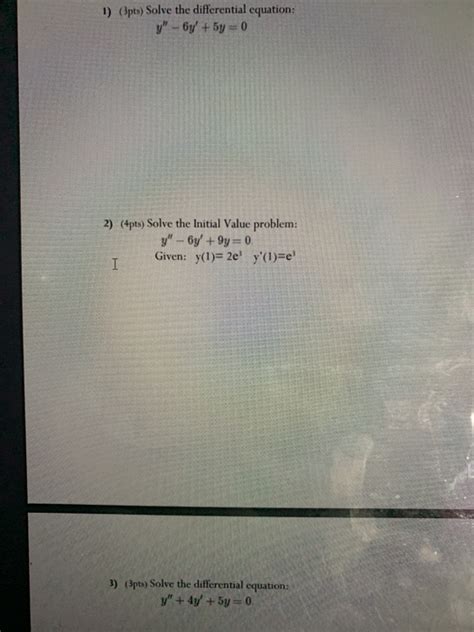 solved 1 3pts solve the differential equation y 6