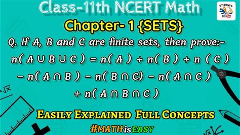 If A B And C Are Finite Sets Then Prove N Abc N A N B N C N