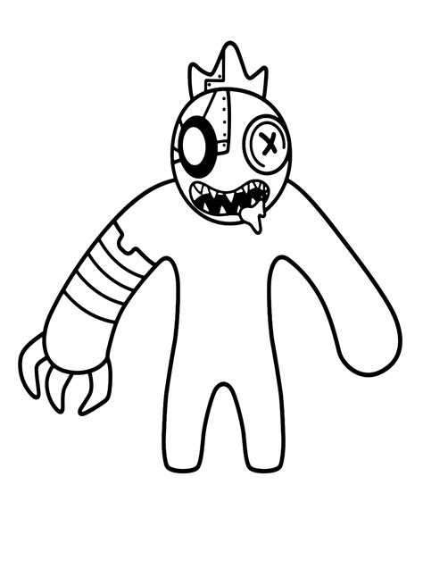 Rainbow Friends Image Coloring Pages Blue Rainbow Friends Coloring